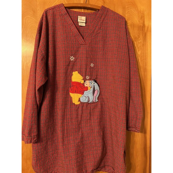 Disney | Intimates & Sleepwear | Disney Pajama Nightshirt Red Plaid ...